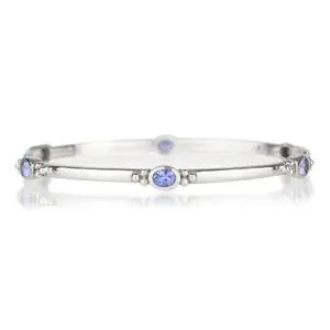 CHARLOTTE'S WEB JEWELLERY Holi Jewel Bangle Tanzanite - Silver