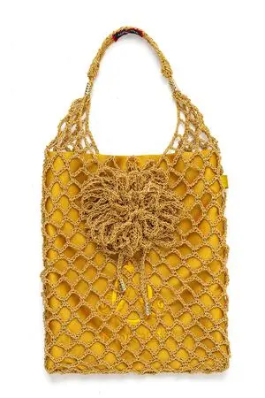 ANDREEVA Mari Handmade Crochet Tote Bag - Gold