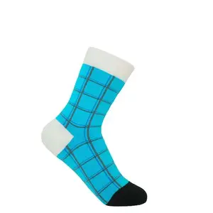 PEPER HAROW - MADE IN ENGLAND Grid ’s Socks – Aqua - Blue