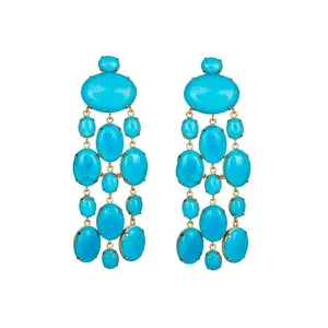 Bounkit Marysol Earrings Turquoise Pierced - Blue