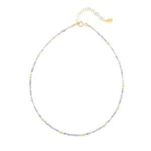 INARI JEWELLERY Celestial Choker Necklace Iolite Gemstone - Grey
