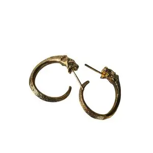 MORNING BLUE. Lion Hook Earrings - Gold