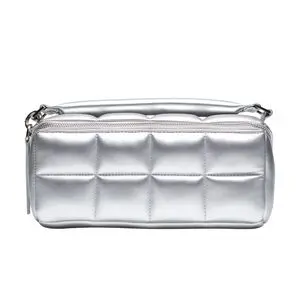 ESTETIKA Homee Medium Makeup Bag & Designer Cosmetic Case - Silver