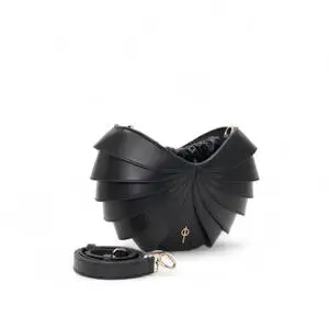 OTRERA Otrera Mini Minerva Shell-Shaped Leather Bag Black