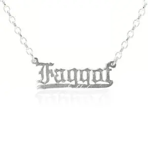 CARTOGRAPHY Faggot Nameplate Necklace In Sterling - Silver