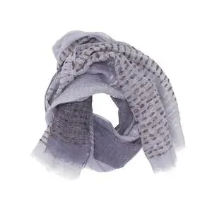 SIDNEY BYRON Blue / Grey Serena Cotton And Silk Scarf In Grey - Blue/grey