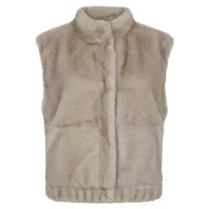 NOOKI DESIGN Isla Faux Fur Gilet - Grey