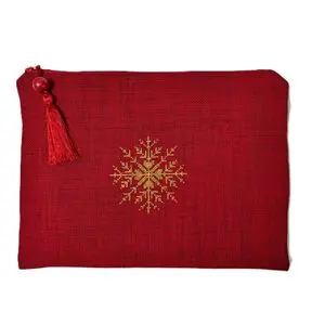 SPRINGMOONATELIER Special Handmade Cross-stitch Clutch Bag - Red