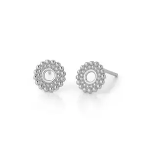 NELLOU JEWELLERY Beaded Halo Earrings Sterling - Silver