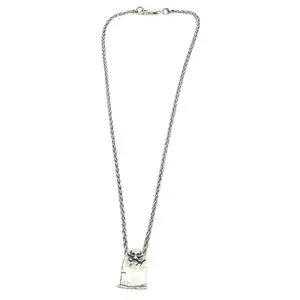 TG-JEWELLERY BY TAMARA GERVASIO Silver / Black Skeleton Grave Spiga Chain Necklace In Sterling Silver - Silver/black