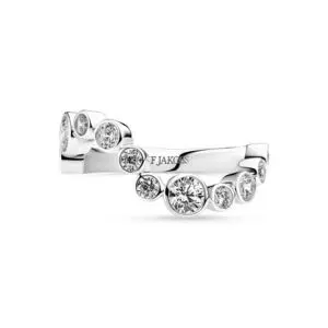 SIF JAKOBS JEWELLERY White / Silver Ring Sardinien Wave White - White/silver