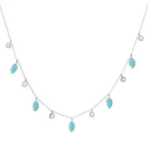KAMARIA Turquoise Drops Of Spring Necklace - Silver