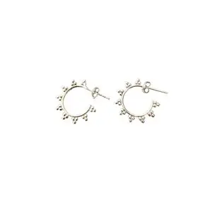 RIZE Granulated Mini Hoop Earrings - Silver
