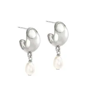 BIKO Origin Pearl Huggies - Silver