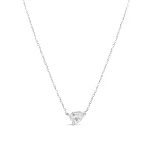 SHYMI Side Pear Pendant Necklace - Silver