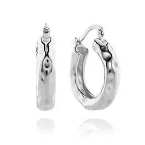 AARIA LONDON Mini Chateau Hoops - Silver