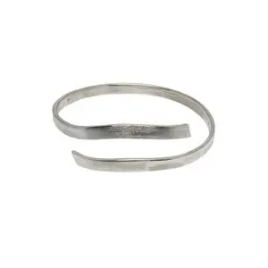TG-JEWELLERY BY TAMARA GERVASIO Recycled Sterling Open Bangle – Polished & Matte Finish Cuff - Silver