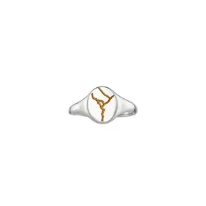 POSH TOTTY DESIGNS Sterling Oval Kintsugi Signet Ring - Silver