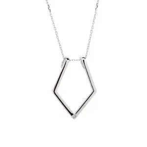 SPERO LONDON Fine Diamond Rhombus Ring Holder Necklace In Sterling - Silver