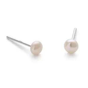 ELK & BLOOM Real Pearl Stud Earrings - Silver