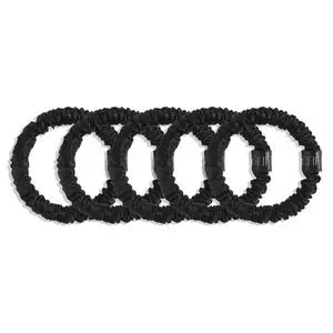 6FIFTYTWO® Pure Mulberry Slim Silk Scrunchies - Black