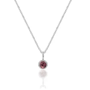 A WEATHERED PENNY Orange / Silver Silver Birthstone Necklace October - Orange/silver