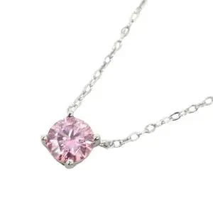 HARFI Pink / Silver Pink Tourmaline Moissanite Crystal Silver Necklace - Pink/silver