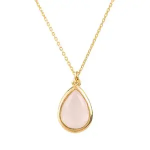 LATELITA Latelita Rose Quartz Teardrop Necklace Gold