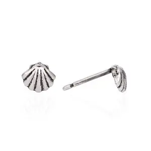 LEE RENEE Shell Stud Earrings - Silver