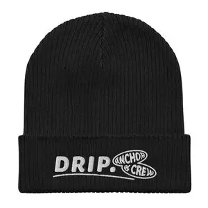 ANCHOR & CREW Drip Gen. Organic Cotton Embroidered Beanie - Black