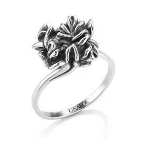 UNALOE Sterling Sculpted Rose Ring – Multi Flower Statet Jewelry - Silver