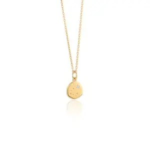 AUREE JEWELLERY Inari Zodiac Sagittarius Gold Vermeil Necklace - Blue