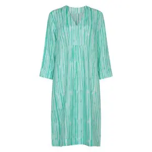NOLOGO-CHIC Stripe Picot Dress Linen - Green