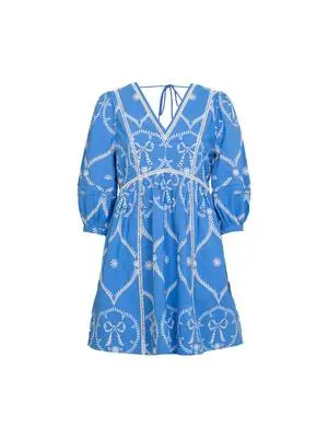 ROSE & NANCY Embroidered Cotton Mini Dress