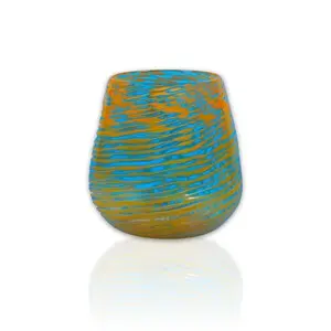 MARLETH Barbablanca Hand Blown Swirl Glass Tumbler Arangione - Orange