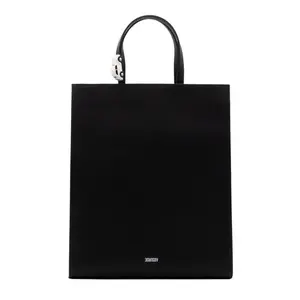 ABSURDE Big Stop Tote Bag In Leather For 16" Laptop - Black
