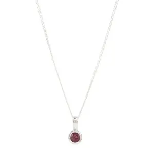 CHARLOTTE'S WEB JEWELLERY Silver / Red July Birthstone Charm Silver Necklace Ruby - Silver/red