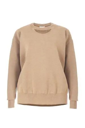 SALANIDA Neutrals Rotondo 100% Merino Wool Jumper - Beige