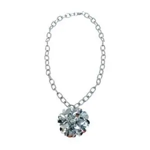 PINAR OZEVLAT Chunky Chain Blossom Necklace - Silver