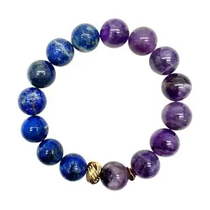FARRA Amethyst And Lapis Chunky Bracelet - Blue