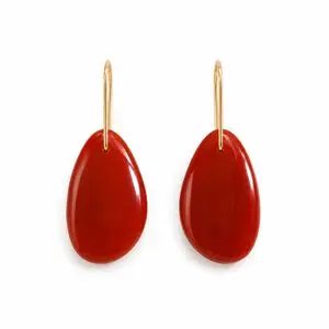 ORMIRO Navajo Carnelian Gold Vermeil Earrings - Red