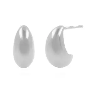 Côté Caché Large Dome Droplet Earrings - Silver