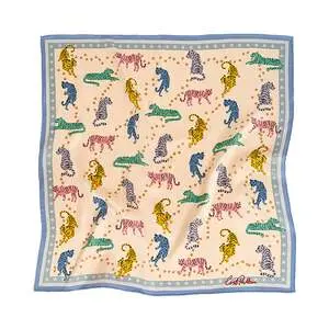 LOST PATTERN Neon Tigers Silk Bandana - Blue