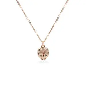LEE RENEE Ladybird Black Diamond Necklace Rose Gold
