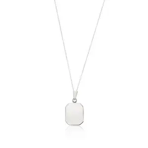 LILY & ROO Sterling Small Square Locket Necklace - Silver