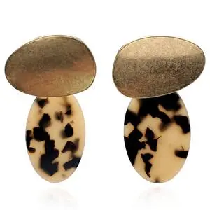 MICHAEL NASH JEWELRY Chiara Gold And Tortoise Resin Drop Earrings - Brown
