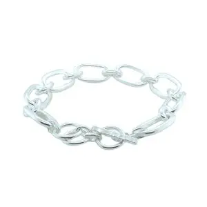 GEM BAZAAR JEWELLERY Double Link Chain Bracelet - Silver