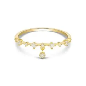 ESTERAH Cz Ring With Charm - Gold