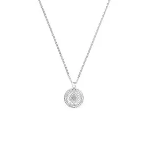 SEVEN SAINTS Sri Yantra Supreme Manifestor All Gender Necklace, White Rhodium - Silver