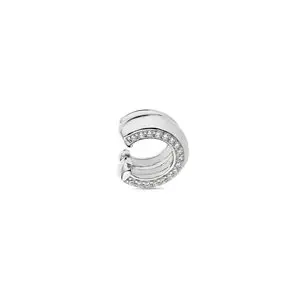 SALLY SKOUFIS Silver / White Luna Alchemy Ear Cuff With Made Cz Diamond Stimulant In Sterling Silver - Silver/white